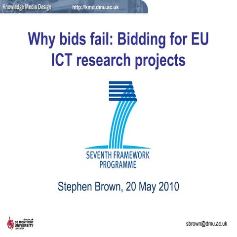Why bids fail: Bidding for EU ICT research projects | PPT