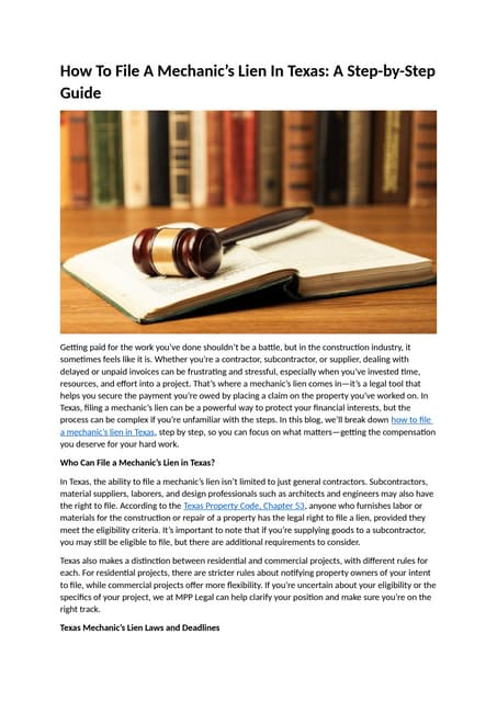 Demystifying Texas Lien Law- Understanding The Basics And Implications.docx