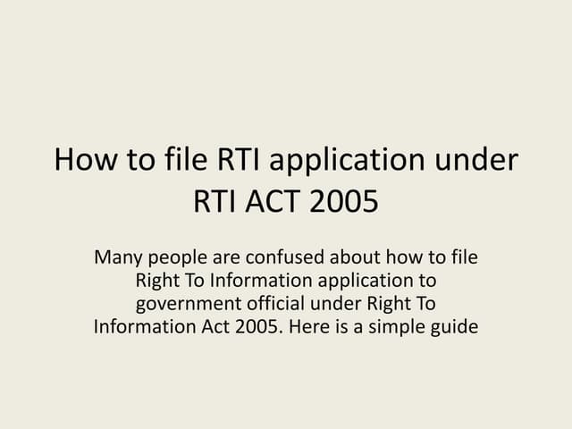 How to file a RTI (HINDI) | PPTX