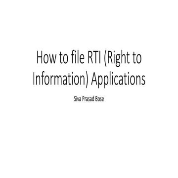 How to file RTI (Right to Information) Applications in India | PPTX