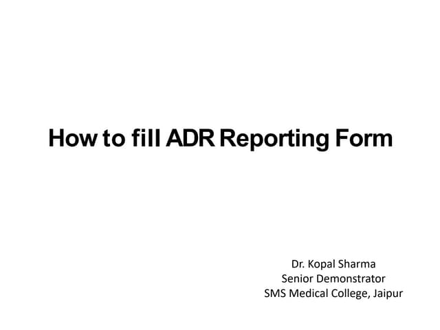 ADR reporting form_version 1.3 | PDF | Pharmaceutical Industry | Industries
