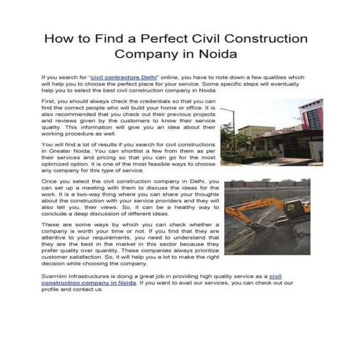 How to Find a Perfect Civil Construction Company in Noida.ppt