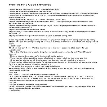 How To Find Good Keywords | PDF