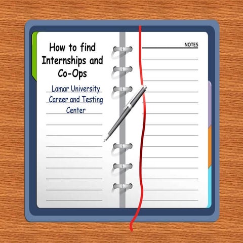 How To Finding Internships And Co Ops | PPTX | Undergraduate Education | College Education
