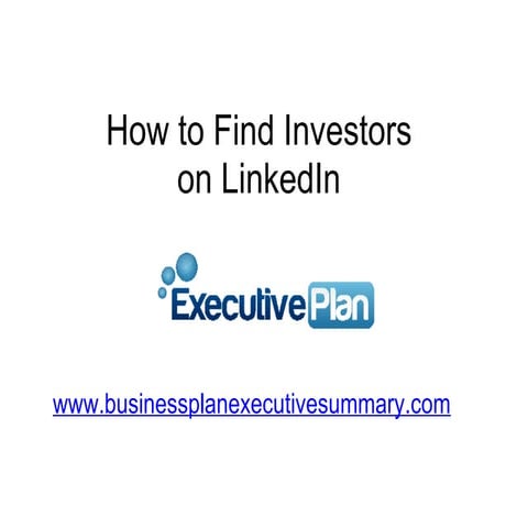 How to Find Investors on LinkedIn | PPT