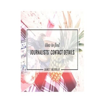 How to find journalists' contact details | PPTX