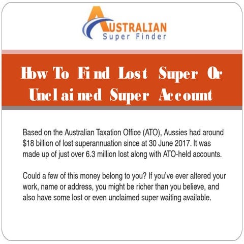 How to find lost super or unclaimed super account | PPT