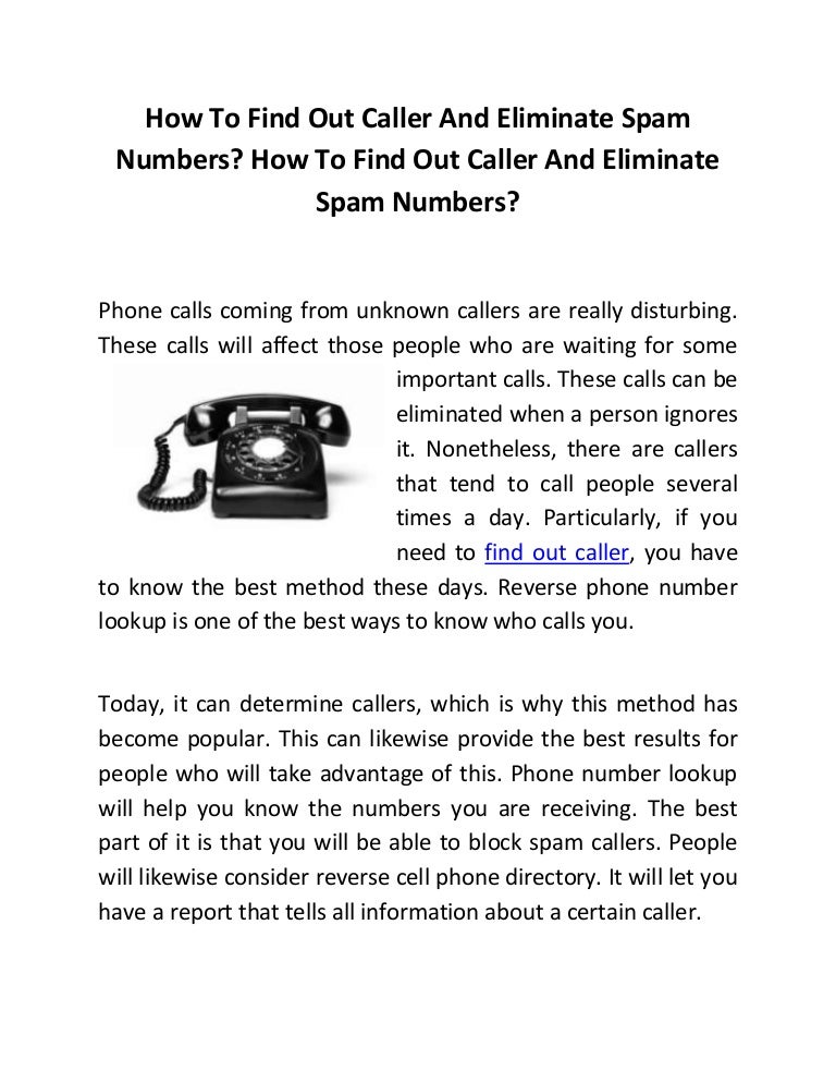 How To Find Out Caller And Eliminate Spam Numbers 