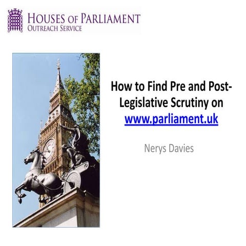 How to find pre and post leg on parliament.uk