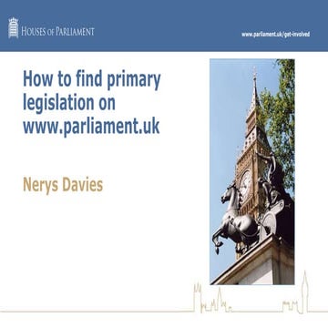 How to find primary legislation on parliament uk | PPT