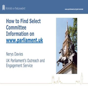 How to find select committees on the parliament website | PPT