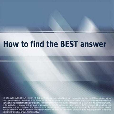 How To Find The Best Answer | PPTX