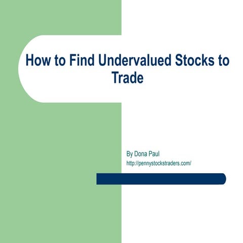 How to find undervalued stocks to trade | PPT