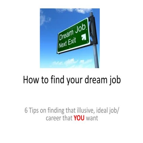 How to find your dream job | PPT