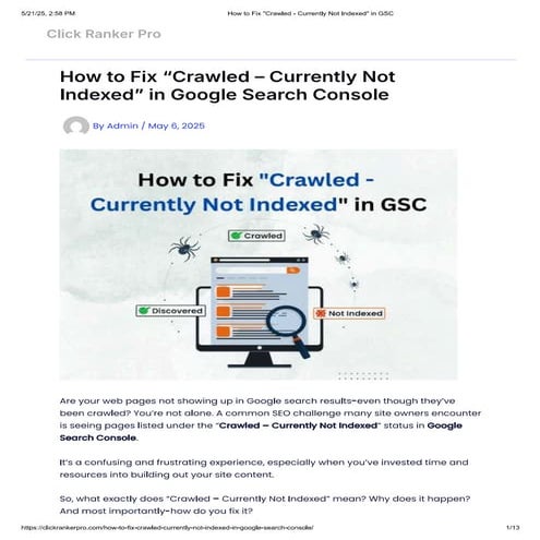 How to Fix “Crawled – Currently Not Indexed” in Google Search Console.pdf
