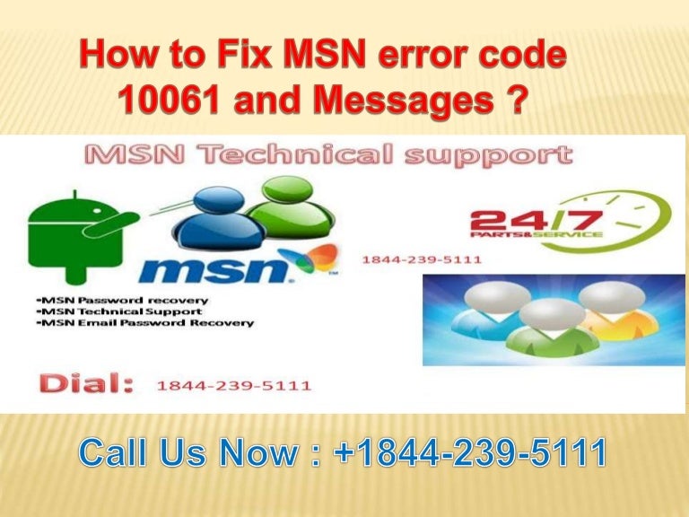 How To Fix Msn Error Code 10061 1 844 239 5111