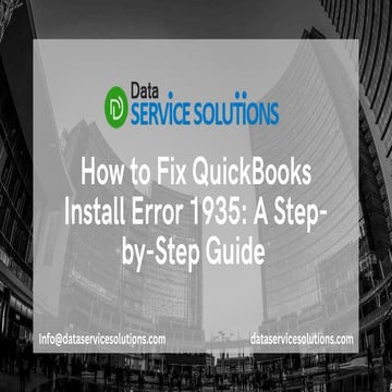 How to Fix QuickBooks Install Error 1935 A Step-by-Step Guide | PDF