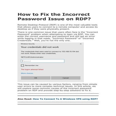 How to Fix the Incorrect Password Issue on RDP.pdf