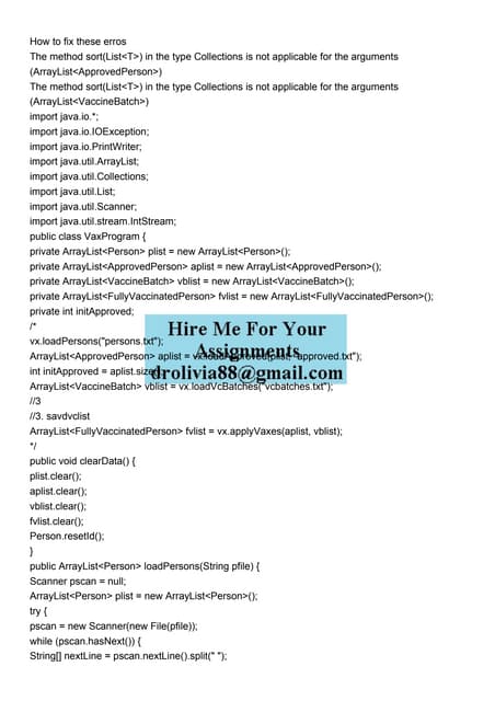 How to fix these erros The method sortListltTgt in the.pdf How to fix these erros The method sortListltTgt in the.pdf