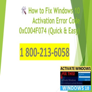 How to Fix Windows 10 Activation Error help | PDF