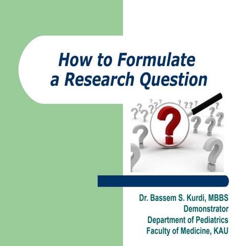 How to formulate a research question | PPT