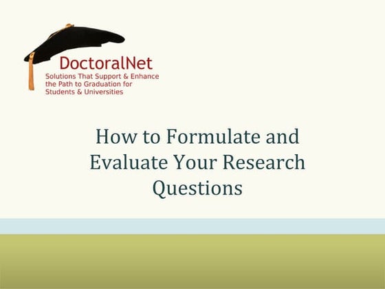Research question presentation | PPTX | Education