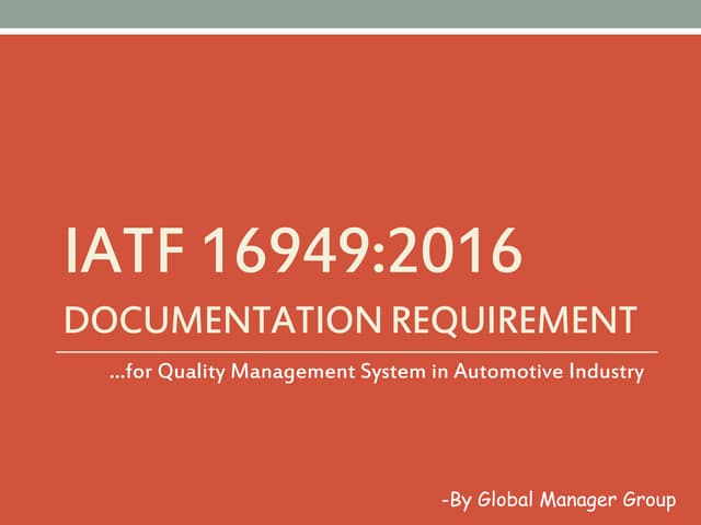Iatf 16949 training | PPTX