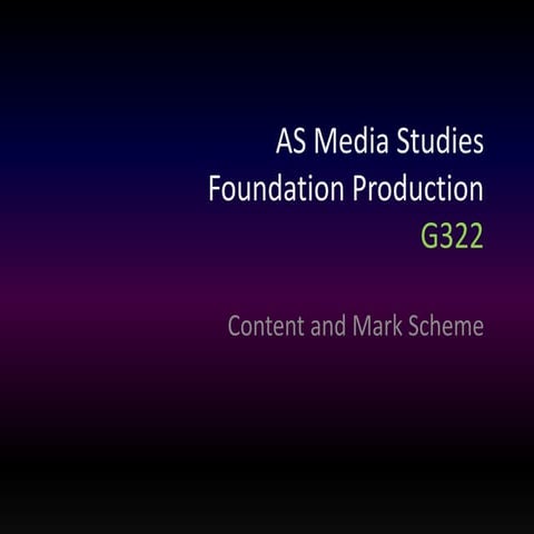 OCR AS Media Studies Coursework Markscheme | PPSX
