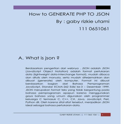 How to generate php to json | PDF