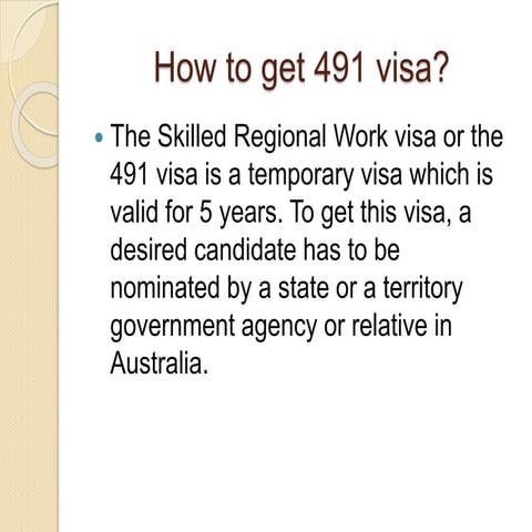 How to get 491 visa? | PPT