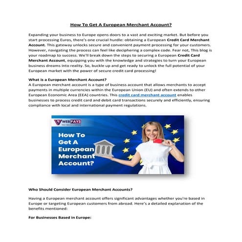 How To Get A European Merchant Account? WebPays | PDF