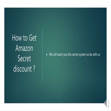 How to get amazon secret discount? | PPTX