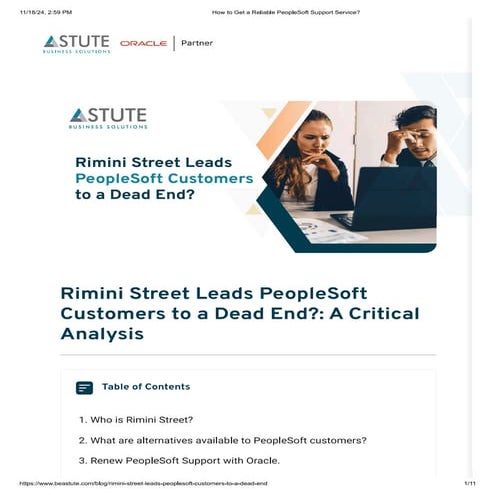 How to Get a Reliable PeopleSoft Support Service.pdf | IT and Internet ...