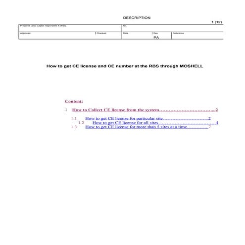 How to get ce license at the rbs through moshell | DOC | Computing ...