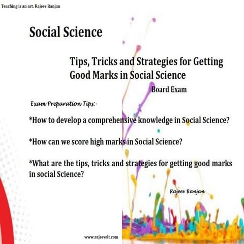 How to get good marks in social science board exam exam preparation ...