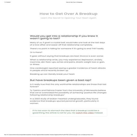 How to get over a breakup | PDF