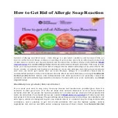 How to get rid of allergic soap reaction