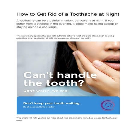 How to get rid of a toothache at night | PDF