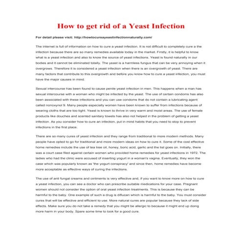 How to get rid of a yeast infection | DOC
