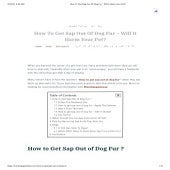How To Get Sap Out Of Dog Fur - Will It Harm Your Pet_.pdf | Dogs | Pets