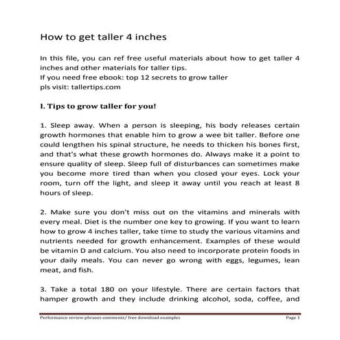 How to get taller 4 inches | DOCX
