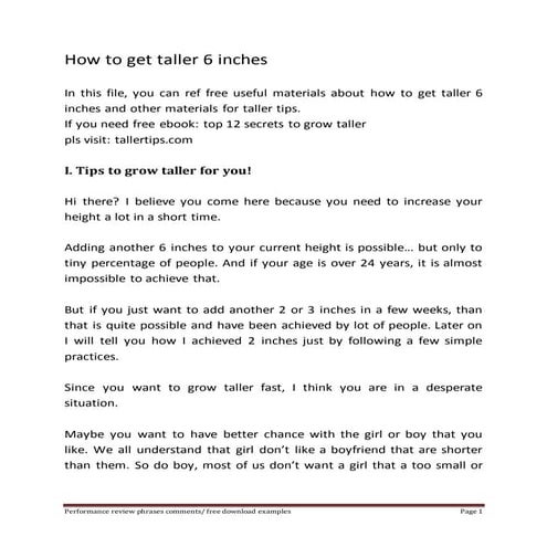 How to get taller 6 inches | PDF