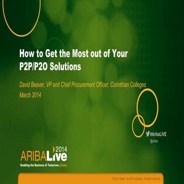 How to Get the Most Out of Your Ariba P2P/P2O Solutions | PPTX