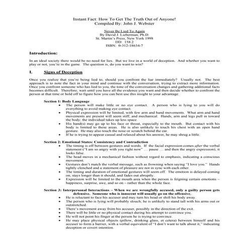 How to get the truth out of anyone | PDF