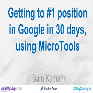 How to get to number 1 position in google in 30 days | PPTX | Internet ...