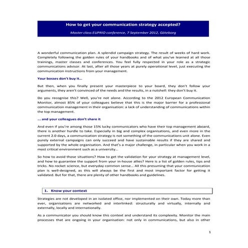How to write a communications strategy | PDF