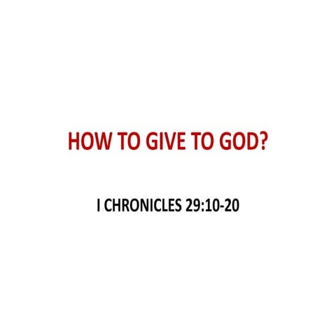 How to give to god | PPTX | Christianity | Religion & Spirituality