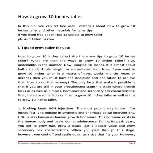 How to grow 10 inches taller | DOCX