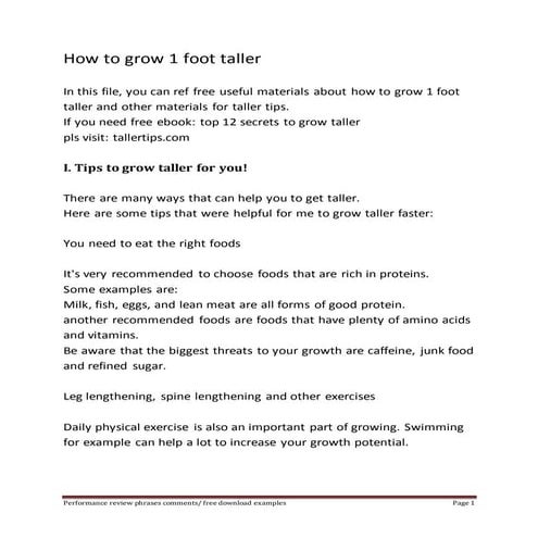 How to grow 1 foot taller | DOCX