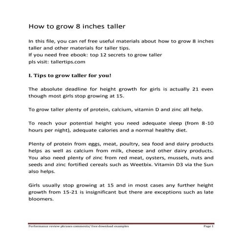 How to grow 8 inches taller | DOCX